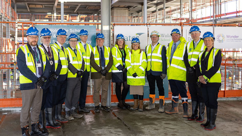 Construction milestone celebrated with MP visit to Woldgate School - Wates